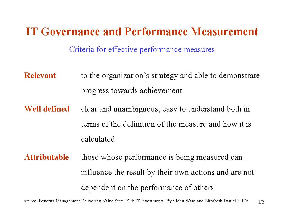 Performance Measurement and Governance | Information Technology Governance